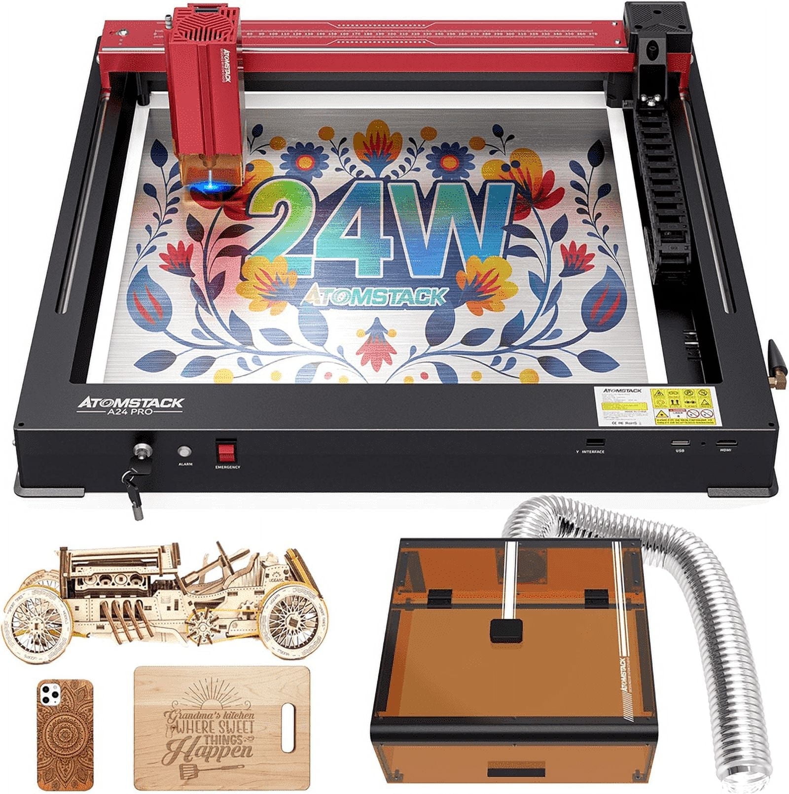 ATOMSTACK A24 PRO Laser Engraver with B3 Enclosure 24W Output ...