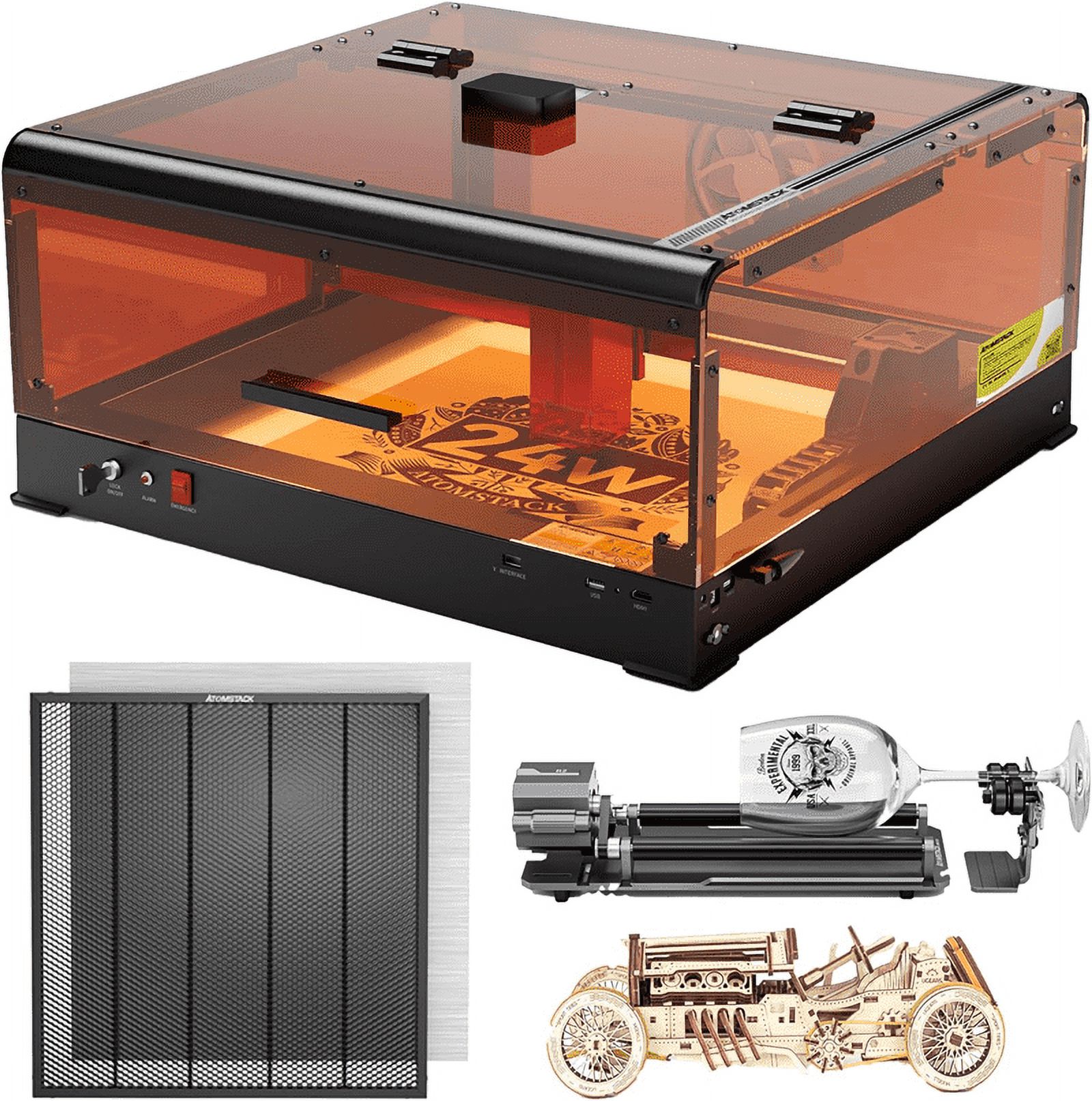ATOMSTACK A24 Ultra 24W La/ser Engraver with R2 V2 La/ser Rotary Roller ...