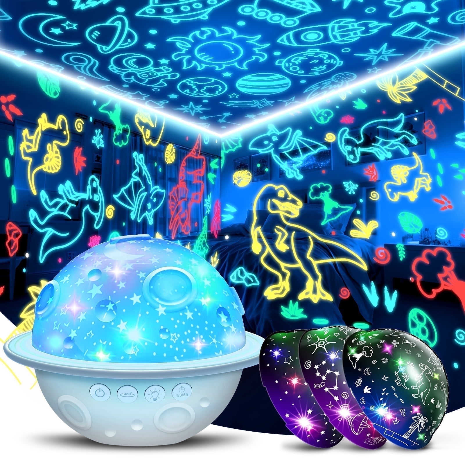 ATOPDREAM Dinosaur Projector Light for Kids, Starry Night Light with ...