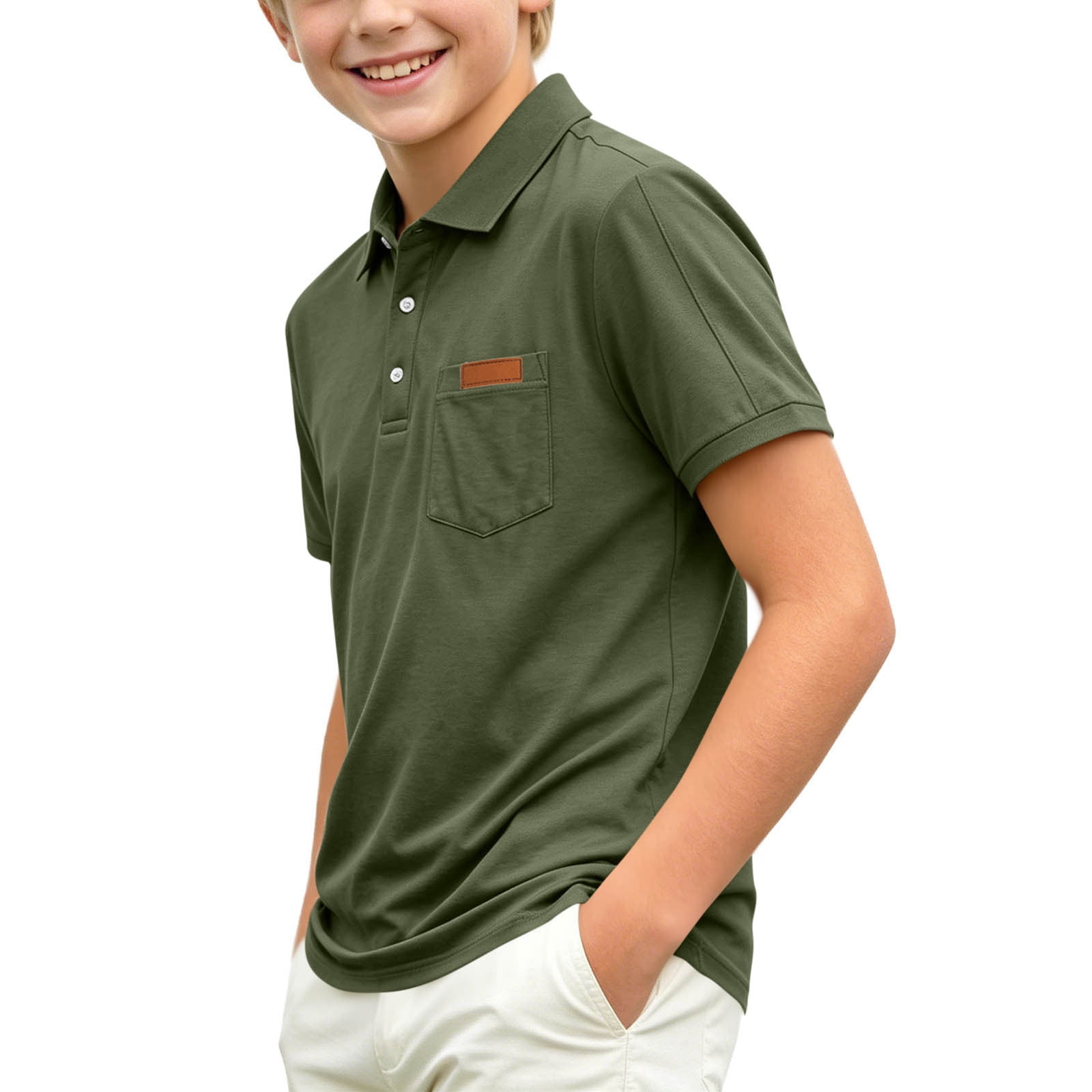 ATORRE Boys Back to School Outfits Short Sleeve Casual Collared Button ...