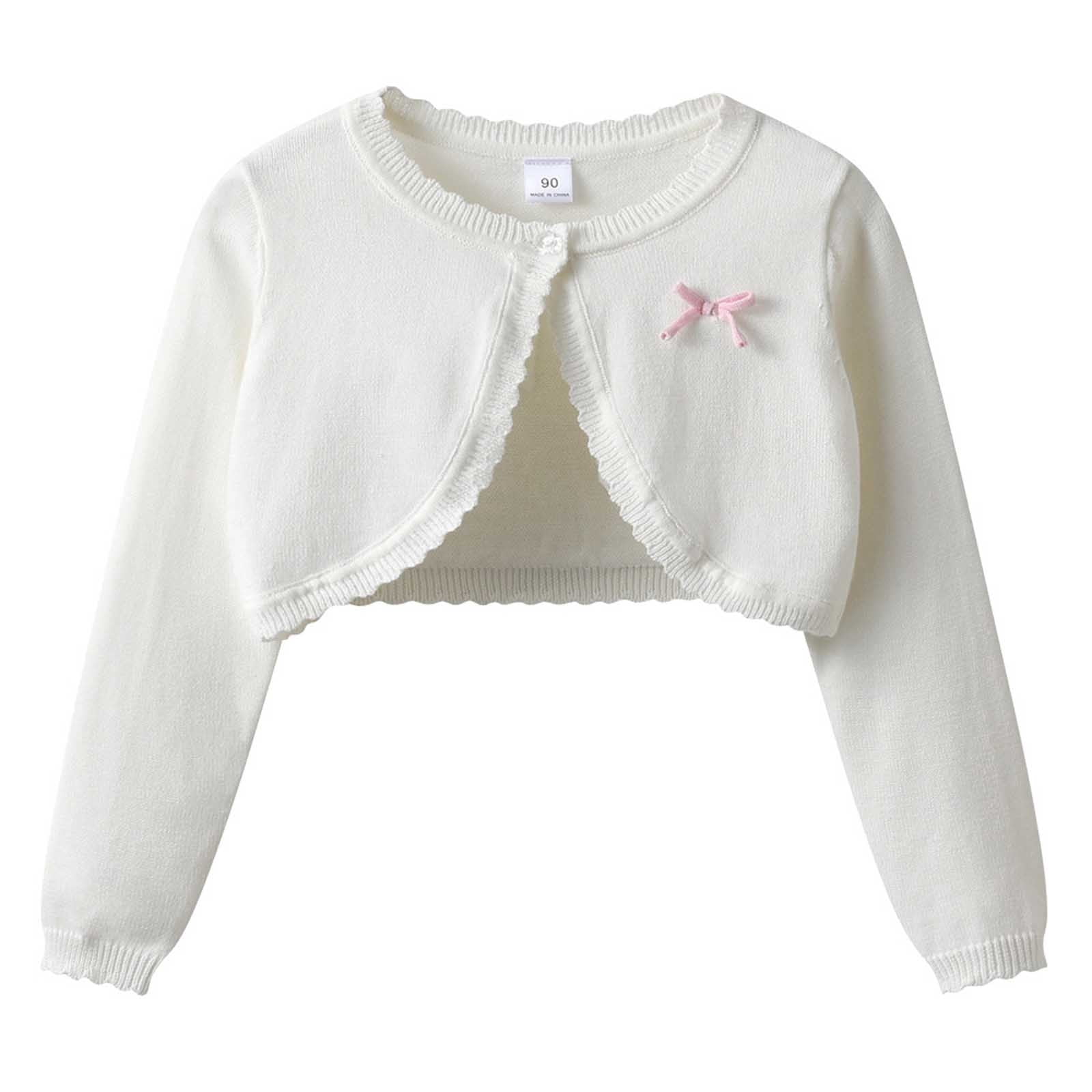 ATORRE Girls Cardigan Shrug Knit Sweater Fall Preppy Sweet Bow Long ...
