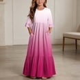 ATORRE Girls Maxi Dress Summer Stylish Ombre Round Neck Short Sleeve ...