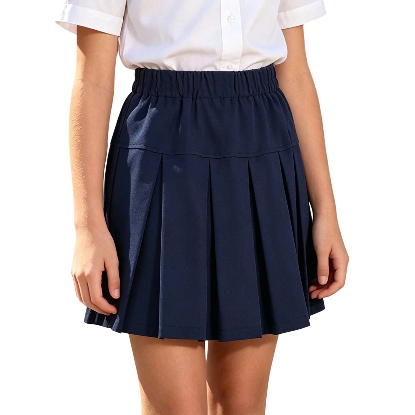 ATORRE Girls Pleated Mini Skirt Summer 2026 Stylish Solid Color Elastic ...