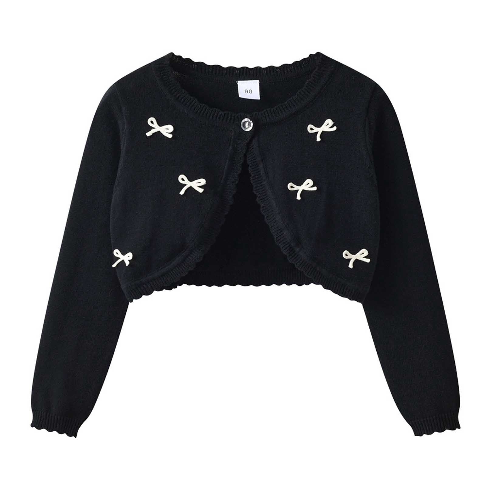 ATORRE Kids Girls One Button Cardigan Fall Solid Color Cute Cherry Long ...