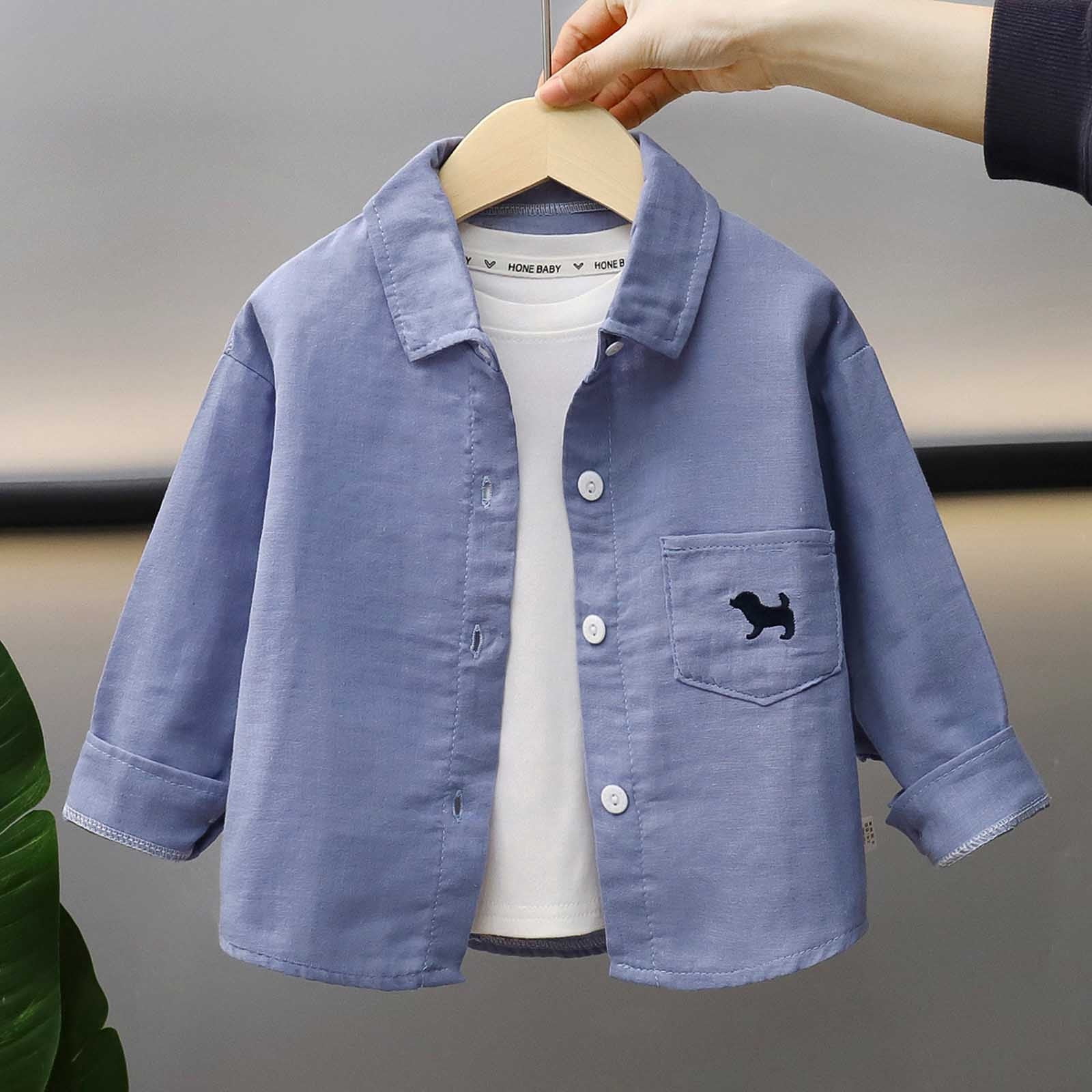 ATORRE Toddler Boys Button Down Shirt 2026 Fall Kids Stylish Solid ...