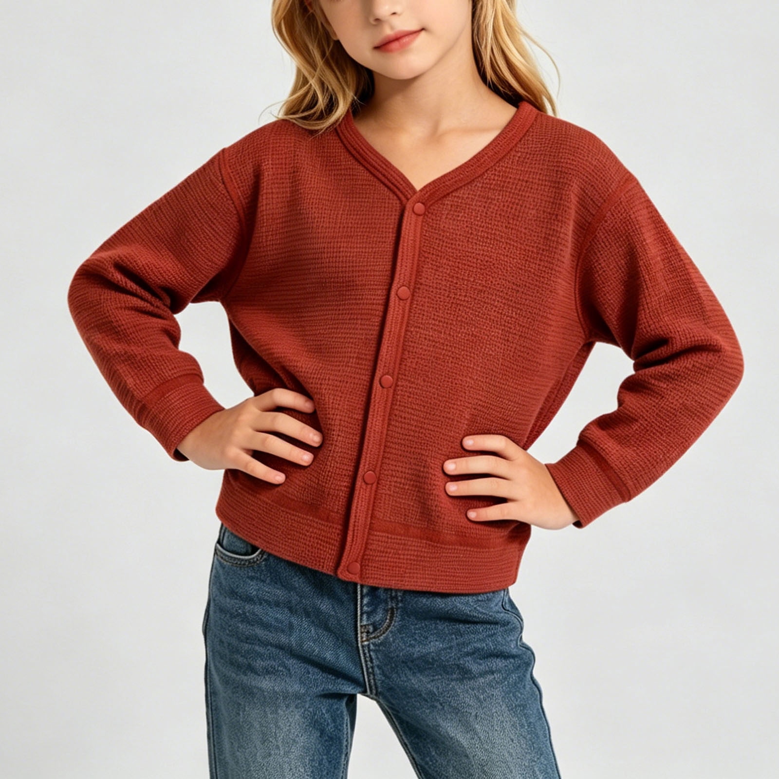 ATORRE Toddler Girls Cardigan Sweaters 2026 Fall Girls Boys V-Neck Long ...