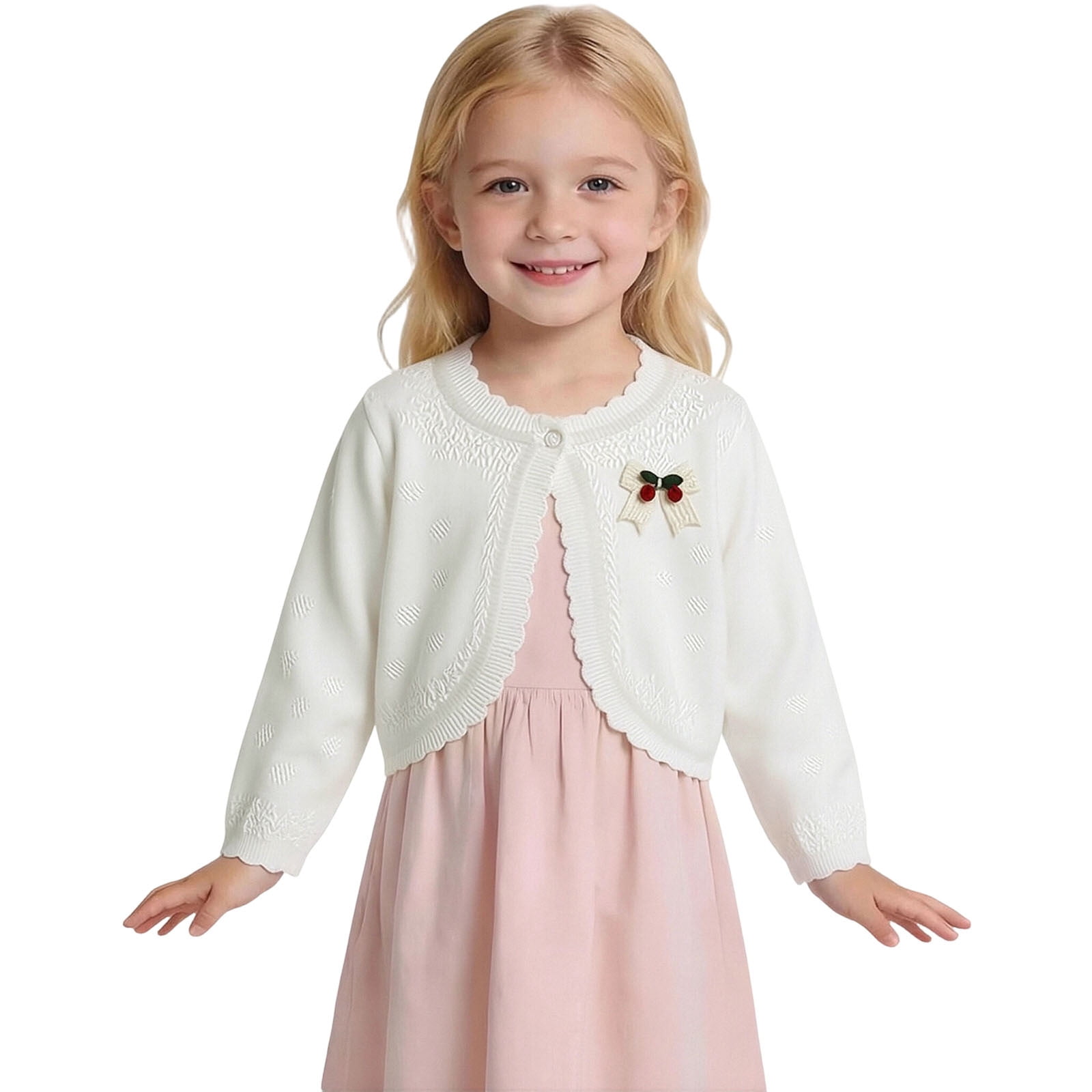 ATORRE Toddler Girls Shrug Cardigan Cute Lace Trim Open Front One ...