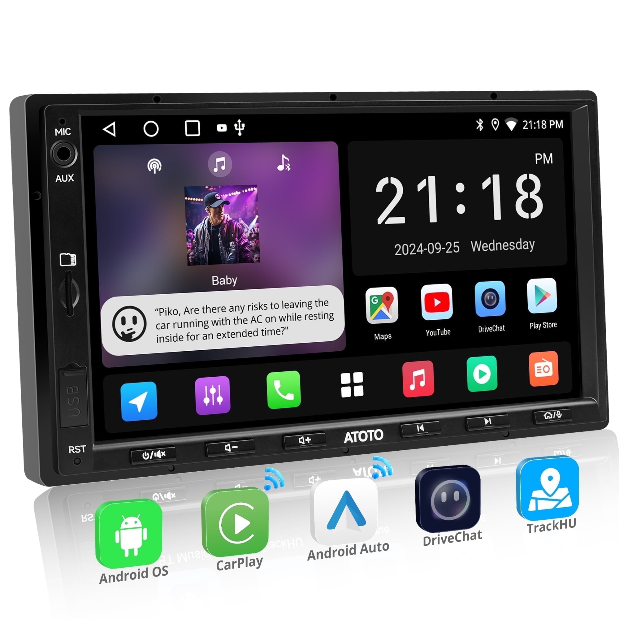 ATOTO 7inch Car Stereo Android Double Din Car Audio, 2G+32G Wireless CarPlay & Wireless Android ...