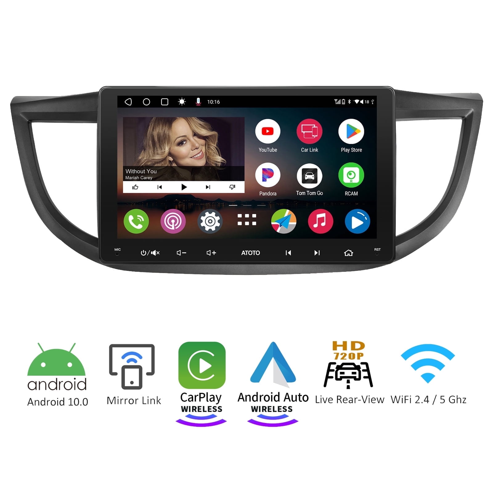 ATOTO A6 PF 9inch IPS Display Double Din Car Stereo Compatible with Honda CR-V (2012-2016),2+32G ...