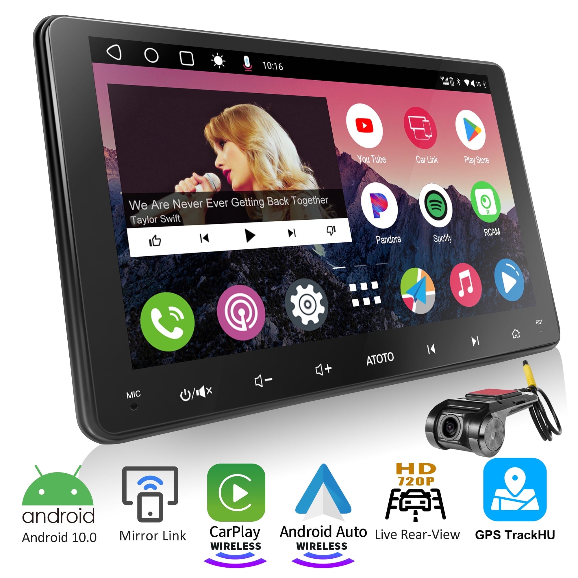 ATOTO A6PF 9inch IPS Double Din Car Stereo with ACWM44P2 1080P USB On ...