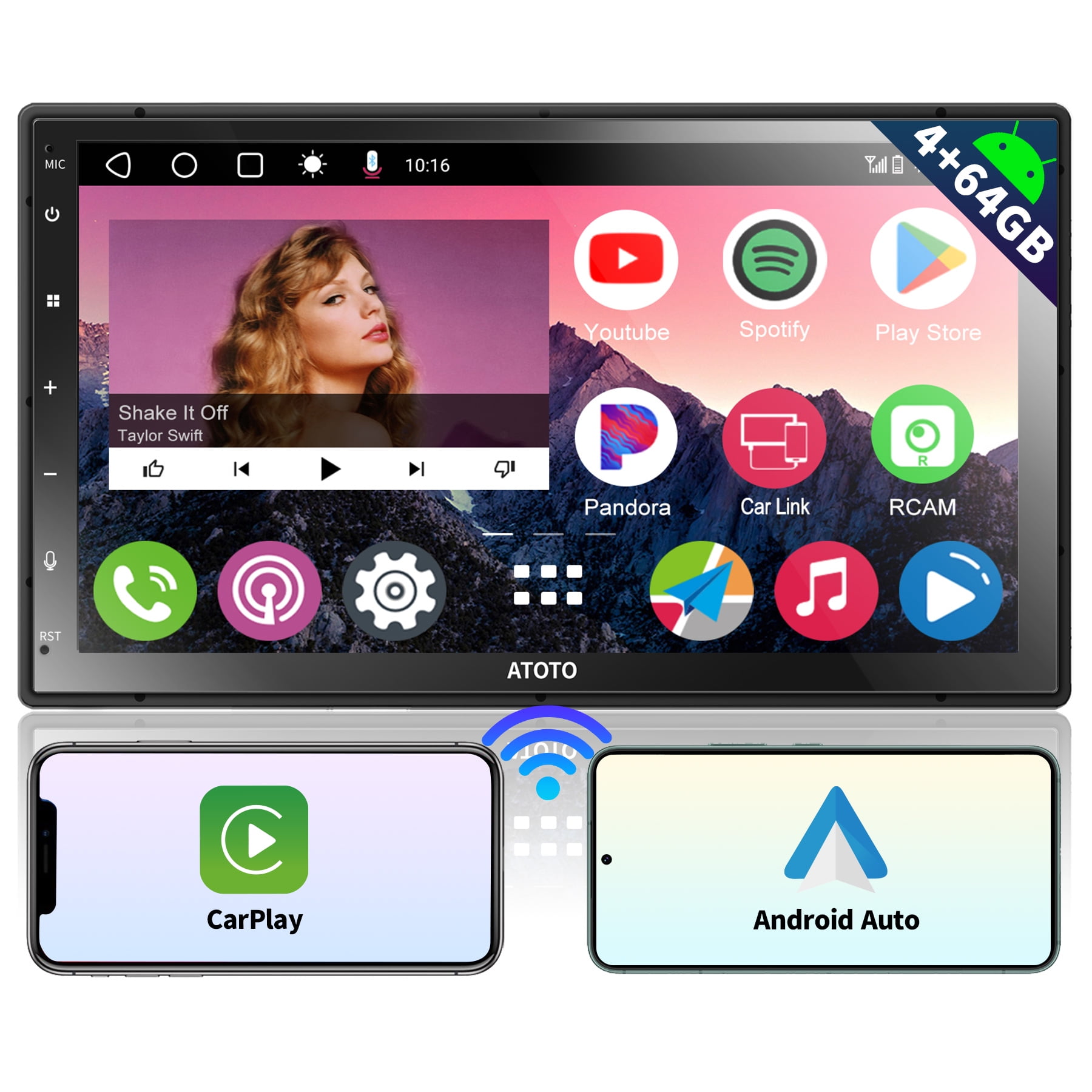 ATOTO A6PP 7inch 4G+64G Android Double Din Car Stereo with Voice Assistant Driverchat, Wireless ...