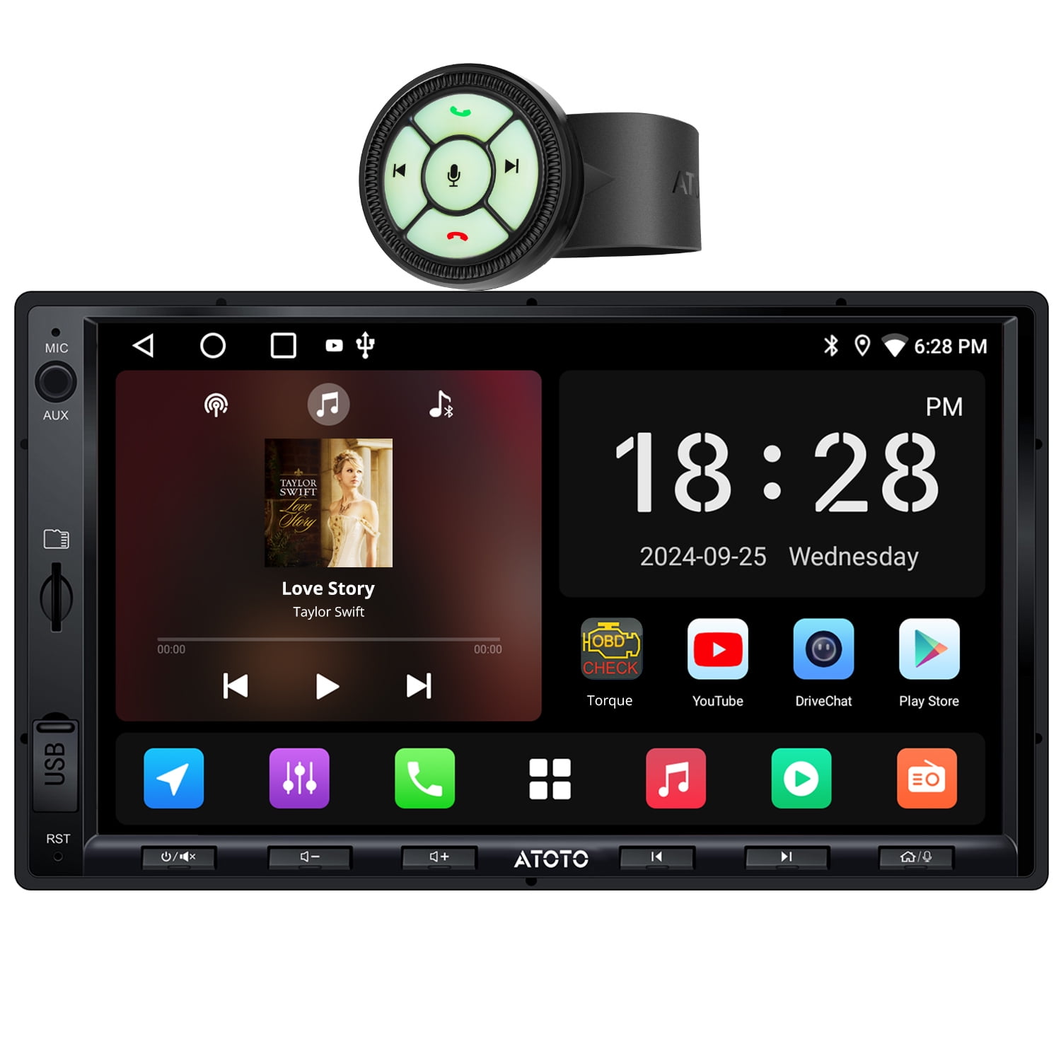 ATOTO Car Stereo With Steering Wheel Controller 7inch Double Din Car Redio 2G+32G Wireless ...