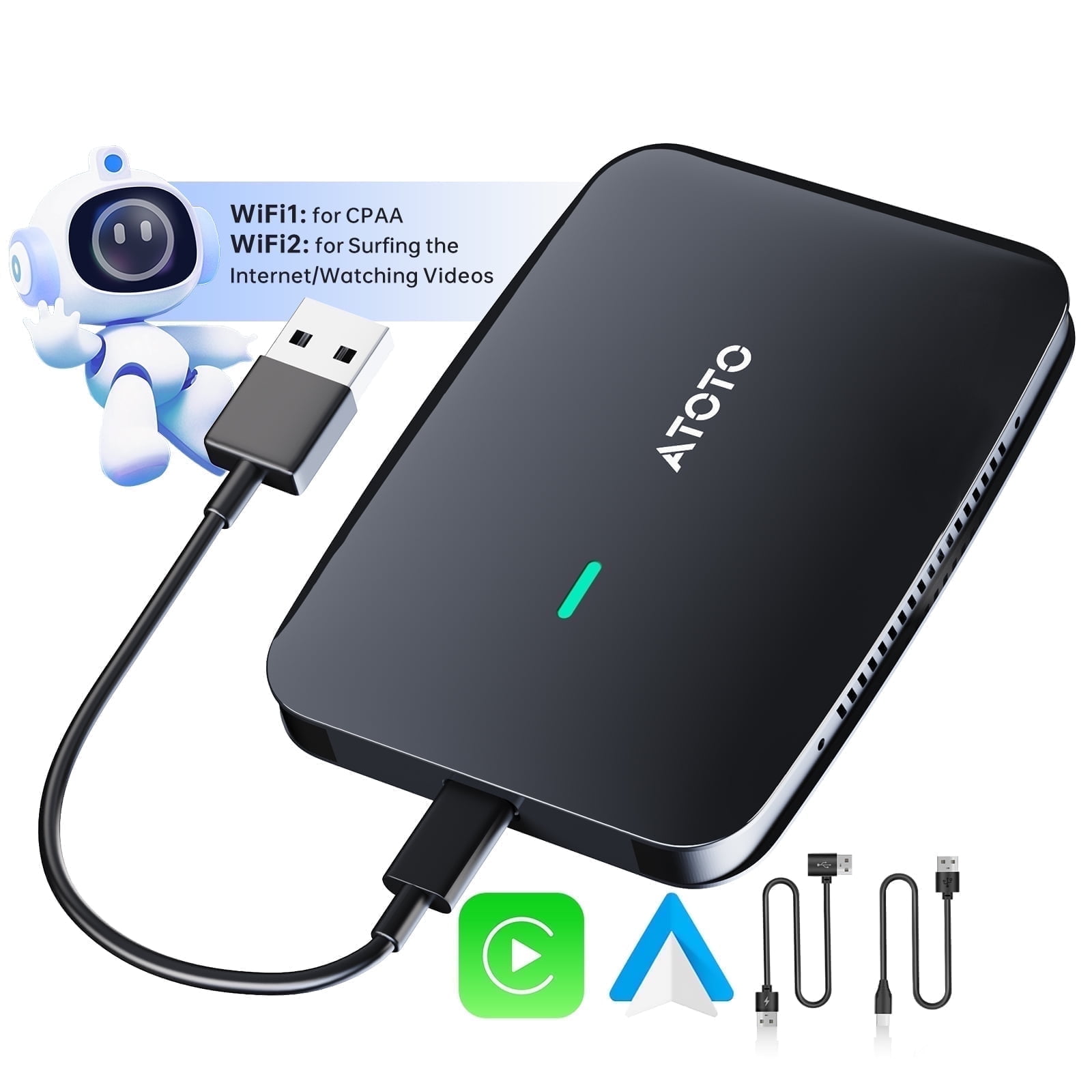 ATOTO Carplay Ai Box Gen2 AI Smart Box Android Auto Wireless Adapter ...