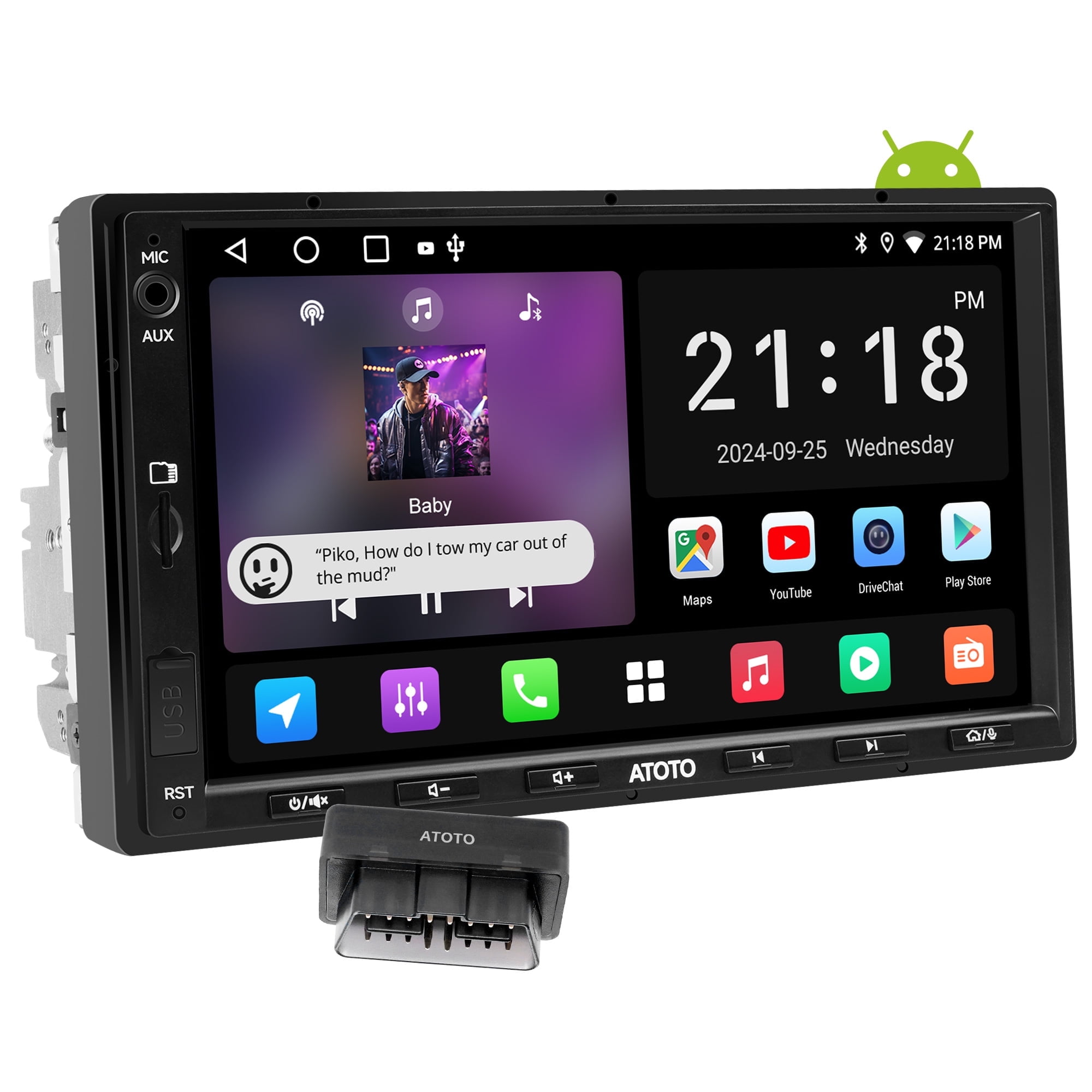 ATOTO Double DIN Car Stereo with OBD II, ATOTOEXCEL 7 inch 1280 x720 ...