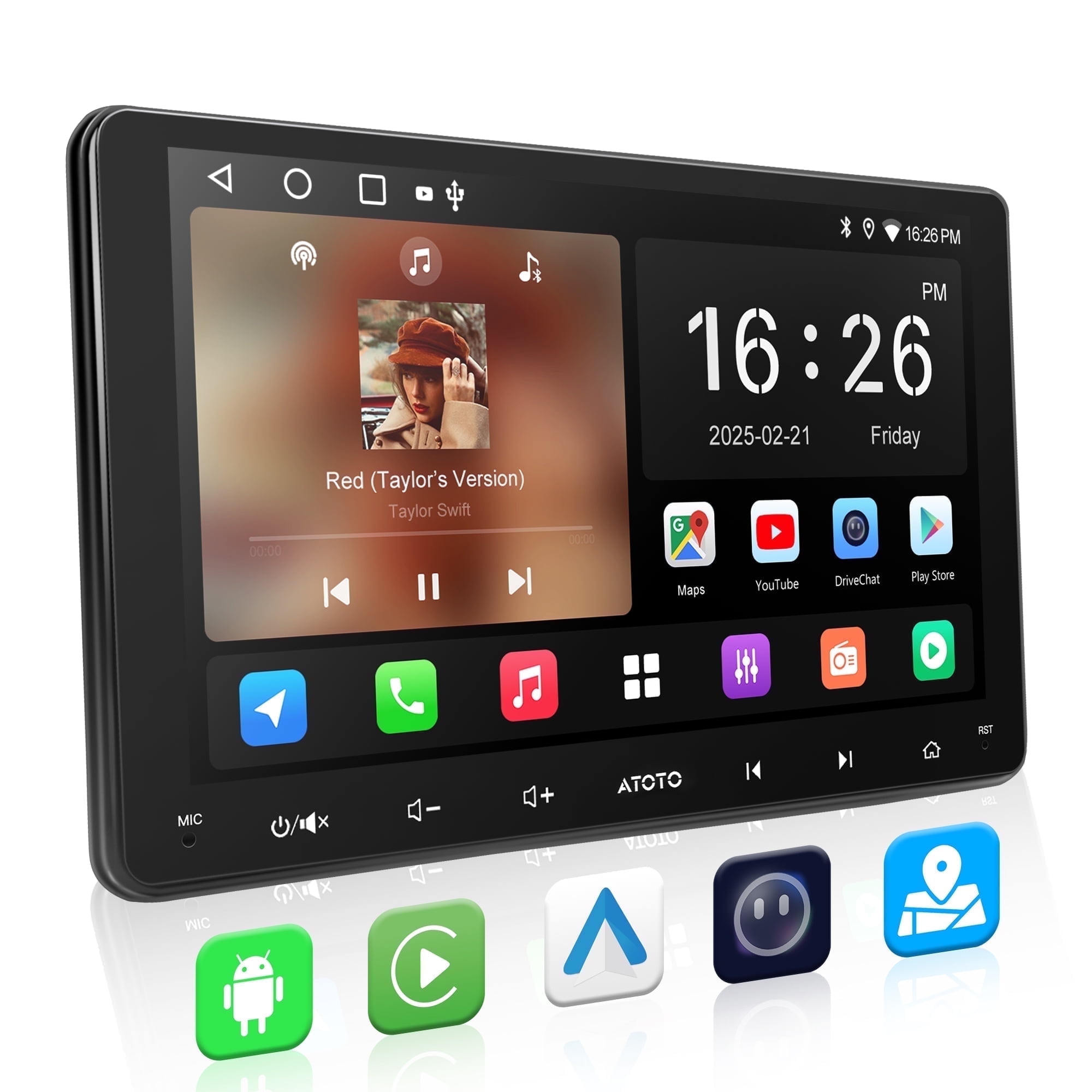 ATOTO Double Din Car Stereo Wireless Carplay Android Auto Head Unit with 9IN Touchscreen, 2G+32G ...