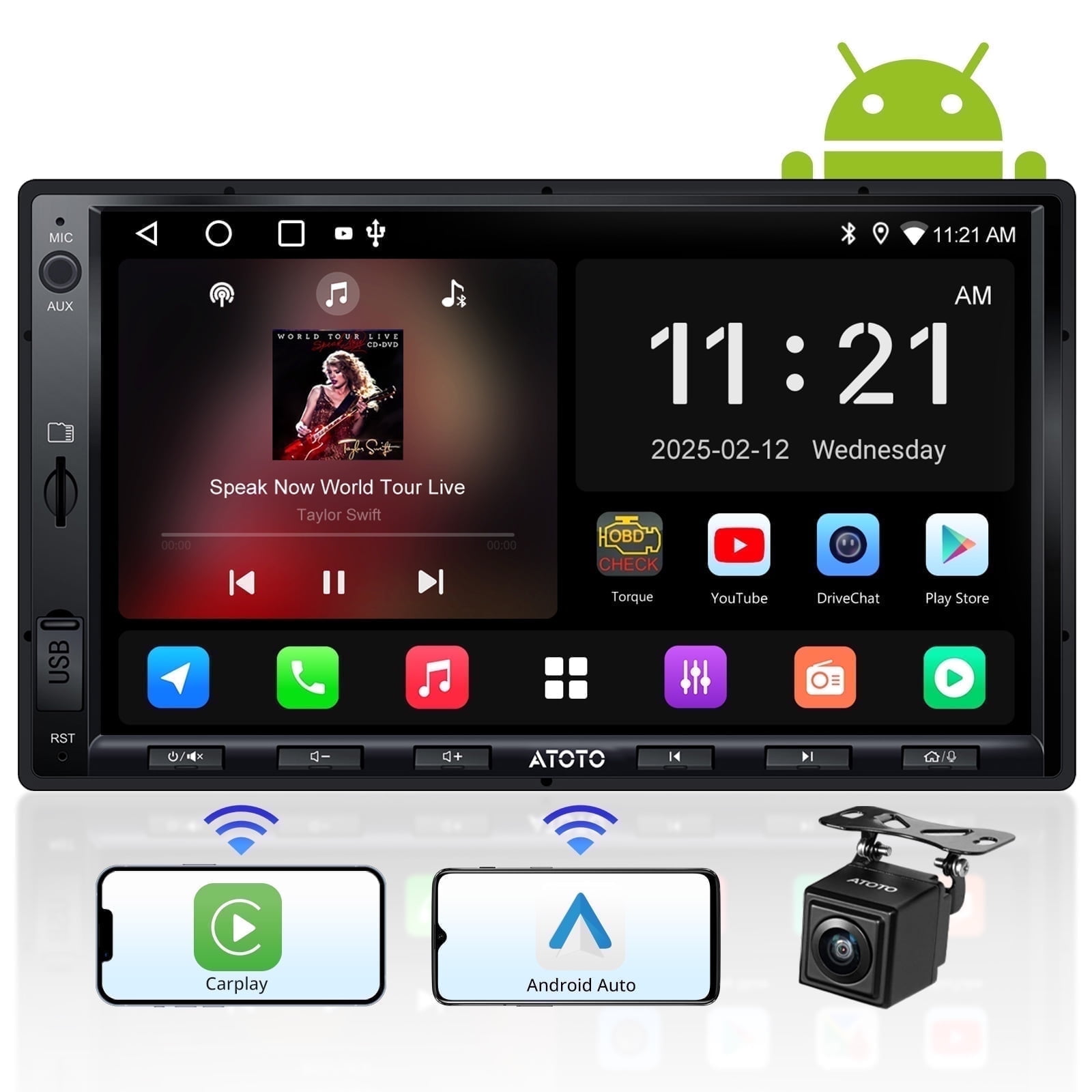 ATOTO 7 Inch Car Stereo with Backup Camera Double Din Car Stereo Touch ...