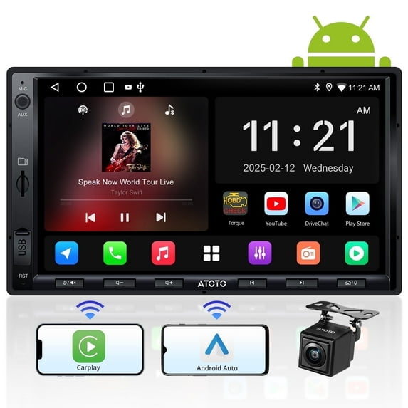 ATOTO 7 Inch Car Stereo with Backup Camera Double Din Car Stereo Touch Screen with Bluetooth ...
