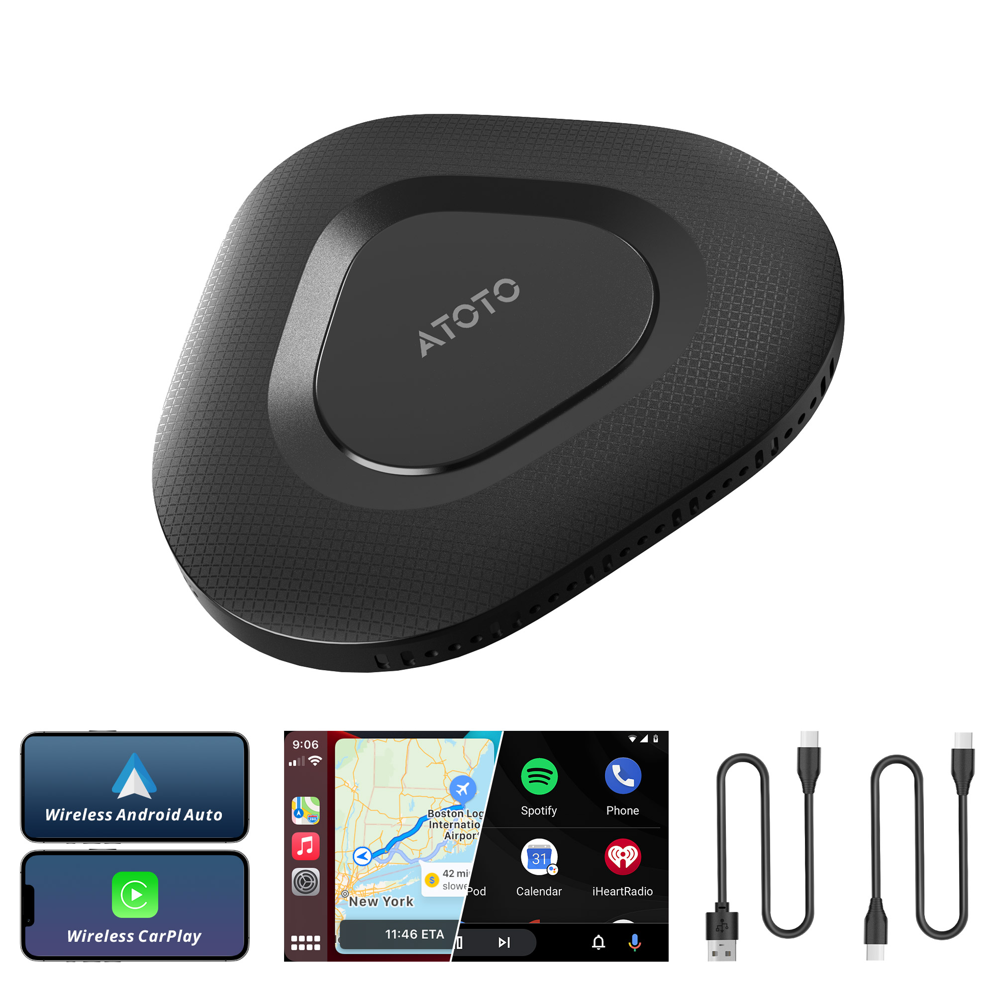 Atoto Upgraded Ad3 Wireless Carplay Adapter Wireless Android Auto