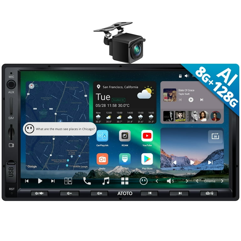 ATOTO X10 7inch ChatGPT Android 8G 128G Double Din Car Stereo With Backup Camera Wireless Carplay Wireless Android Auto with Dual Bluetooth