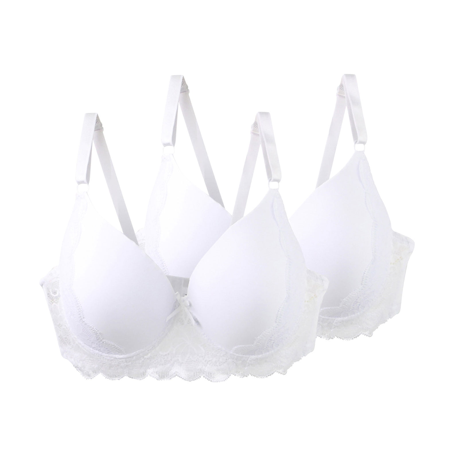 ATOYSOY 2 Pack Women's Plus Size Lace Bras Comfy Wireless Push Up ...
