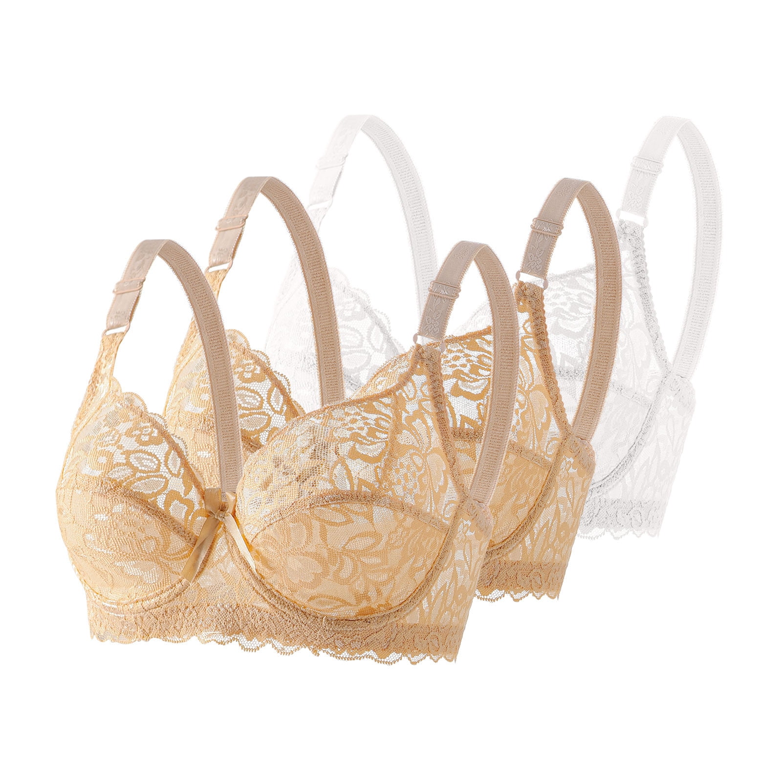 ATOYSOY 3-Pack Plus Size Bras for Women Lace Bra Underwear Push Up ...