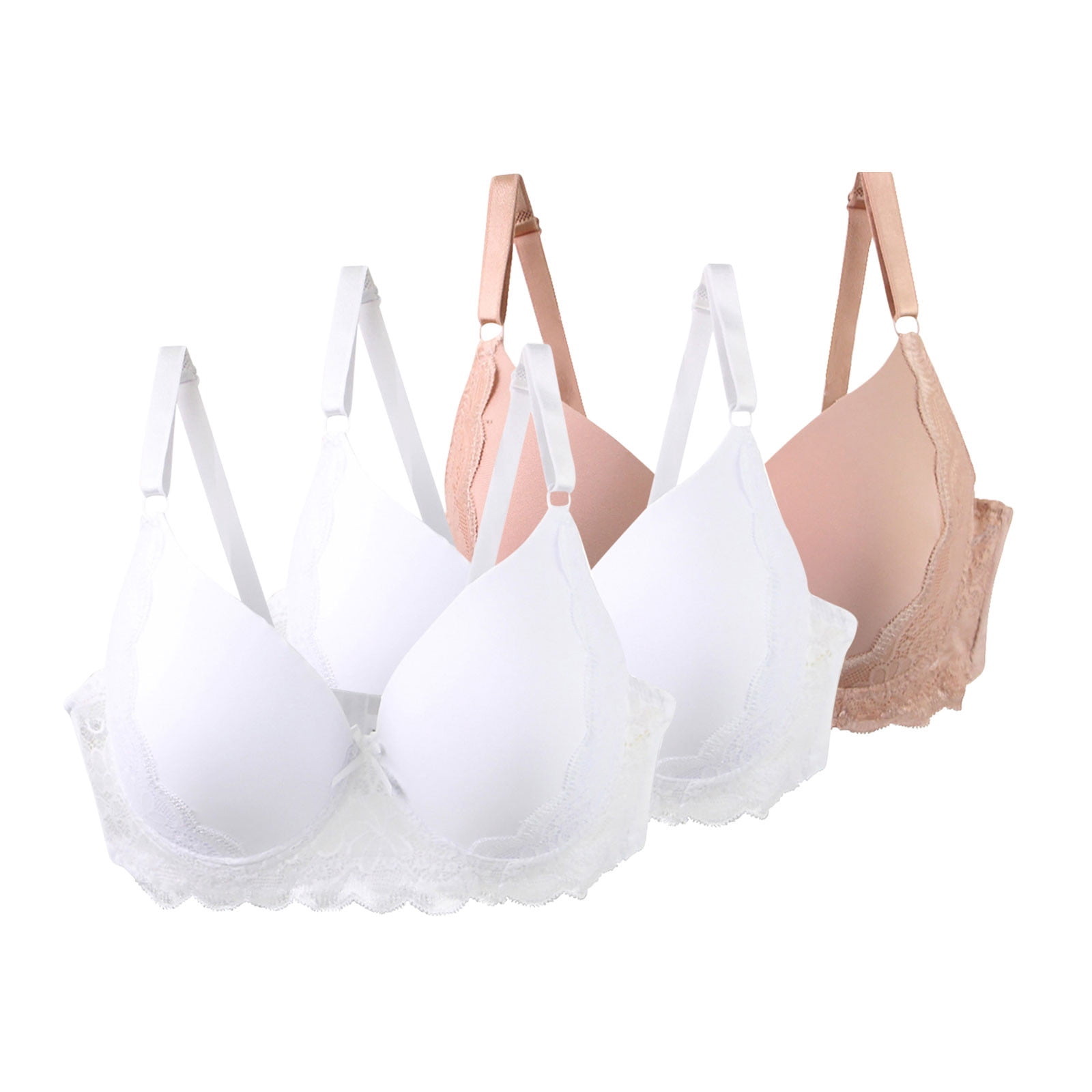 ATOYSOY 3 Pack Plus Size Lace Bras for Women Comfortable Soft Push Up ...