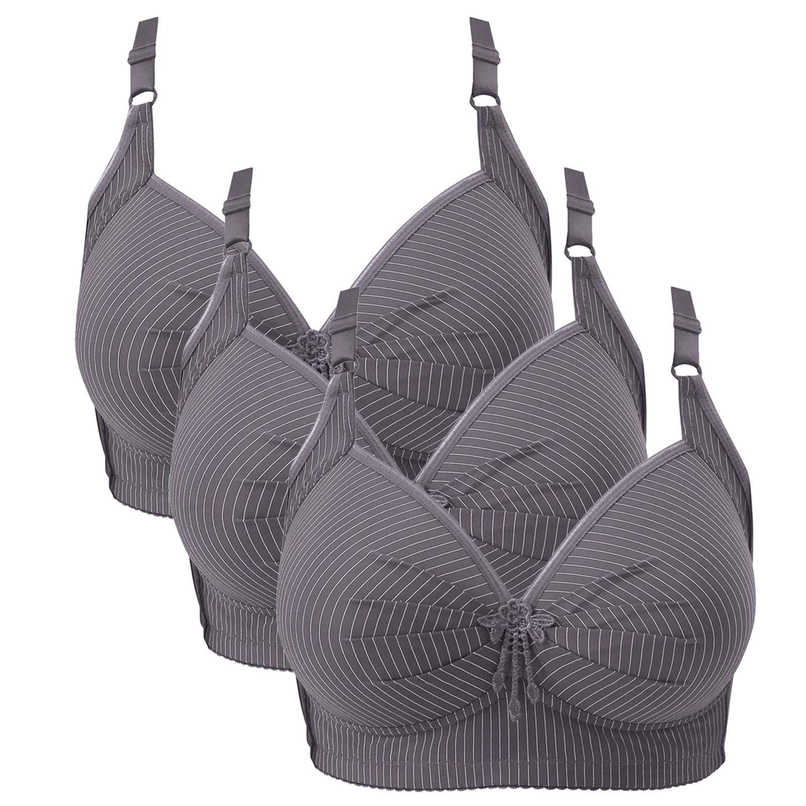 ATOYSOY 3 Pack Wireless Bras for Older Women with Sagging Breast Deep ...