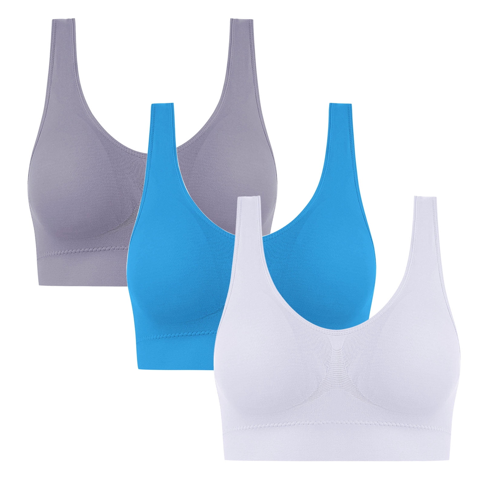 ATOYSOY 3 Pack Women Seamless Wirefree Sport Bras Comfortable Wireless ...