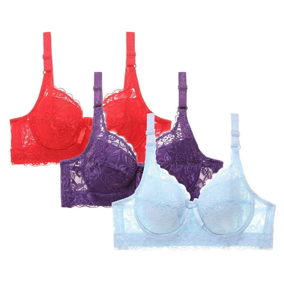 ATOYSOY 3 Pcs Seamless Bras for Women Breathable Ladies Plus Size ...