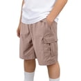 ATOYSOY Big Boys Girls Solid Color Cargo Shorts Elastic Waist With ...