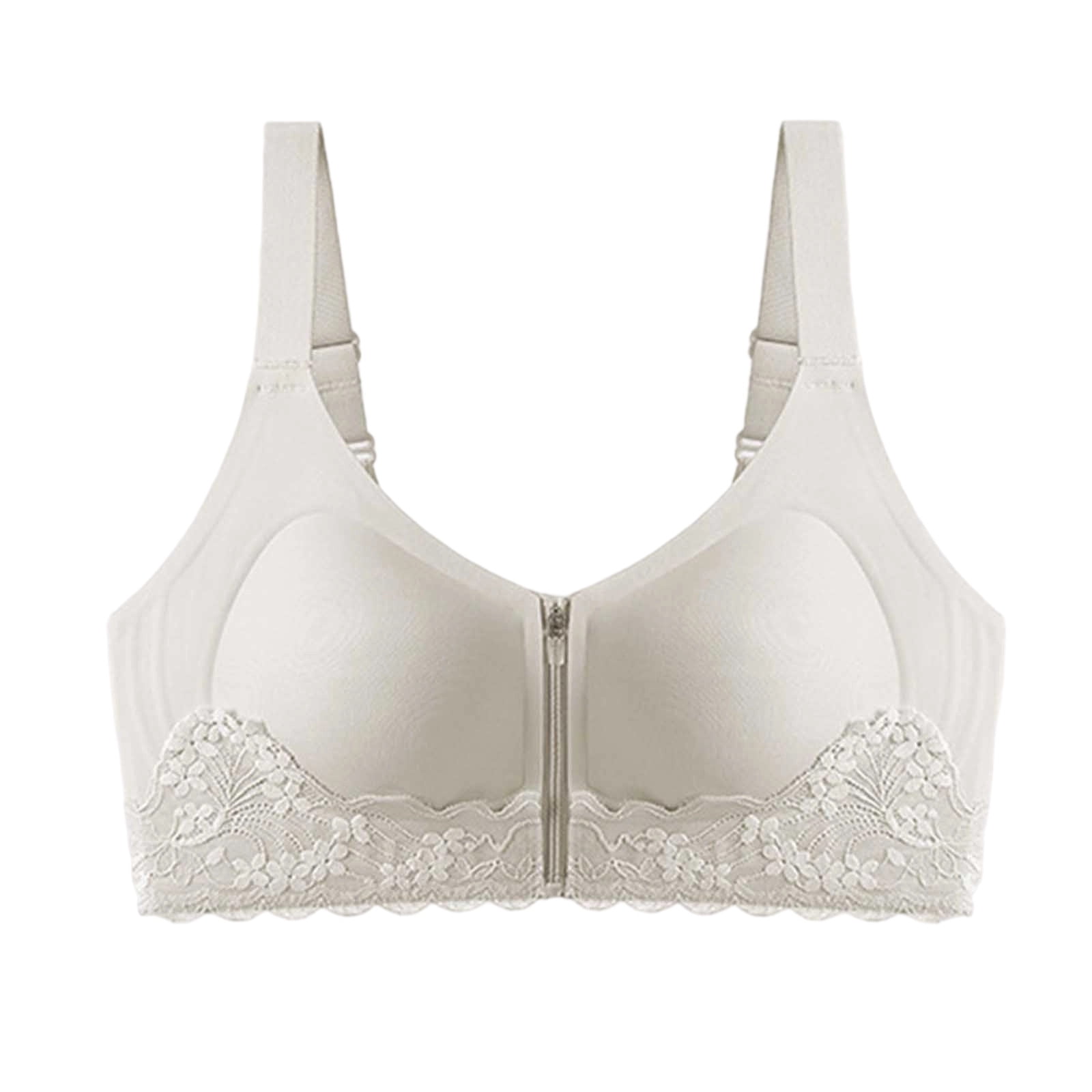 ATOYSOY Bras for Women No Underwire Wireless Women Bras Front Zipper V ...