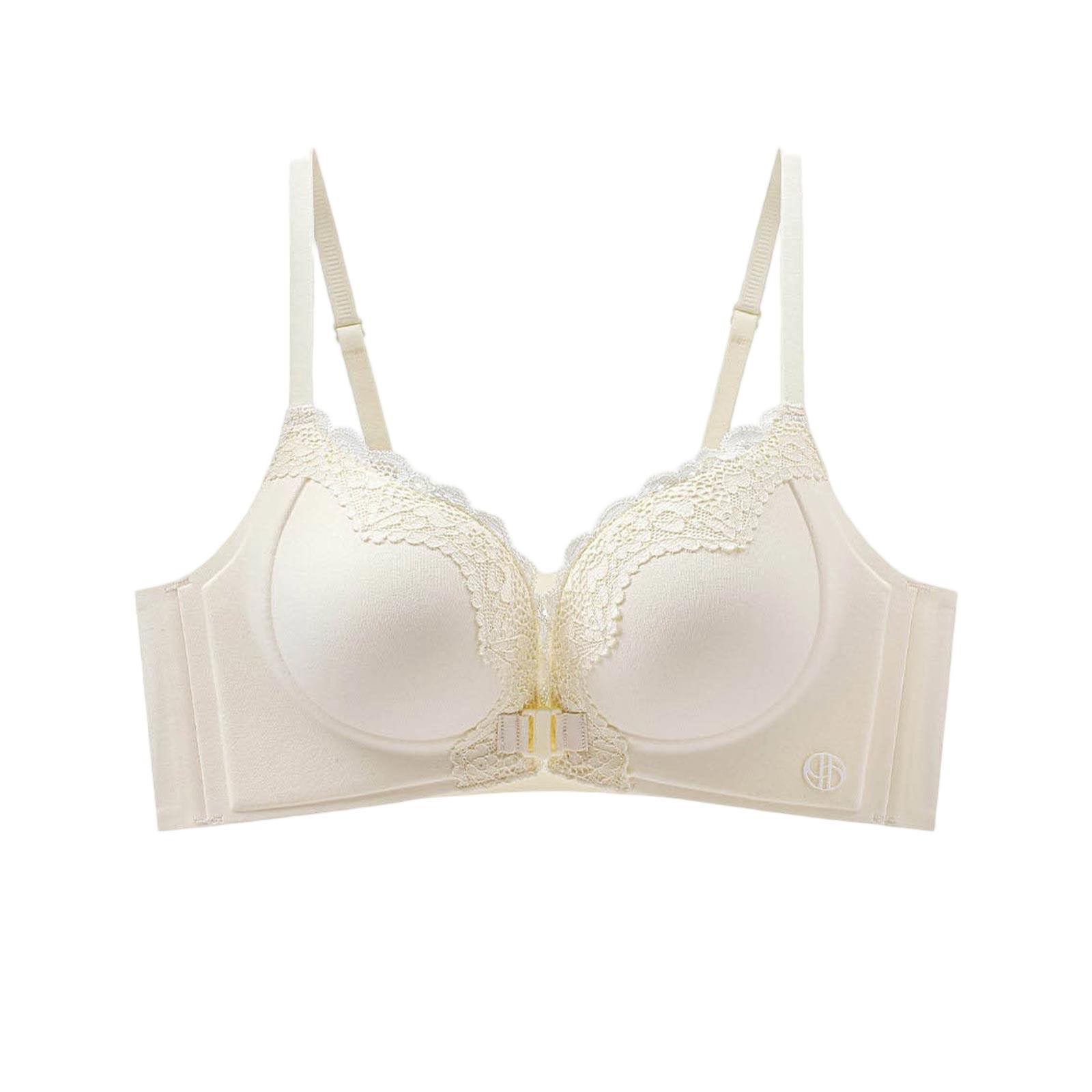 ATOYSOY Bras for Women No Underwire Lace Front Closure Push Up Thin ...
