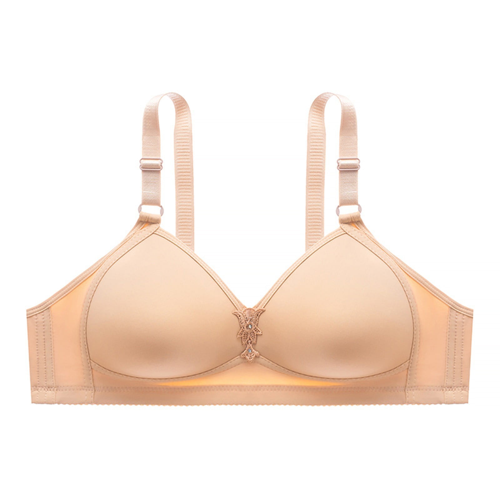 ATOYSOY Everyday Bra Wirefree Breathable Push Up Underwear Solid Color ...