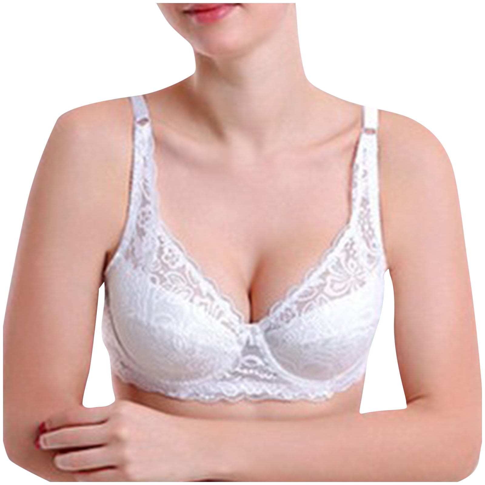 ATOYSOY Everyday Bra Wireless Lightly Breathable Push Up Underwear Floral Lace Smoothing Comfort ...