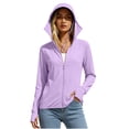 ATOYSOY Fashionable Ladies Light UPF Hooded Sun Shirt Full Zip Long ...