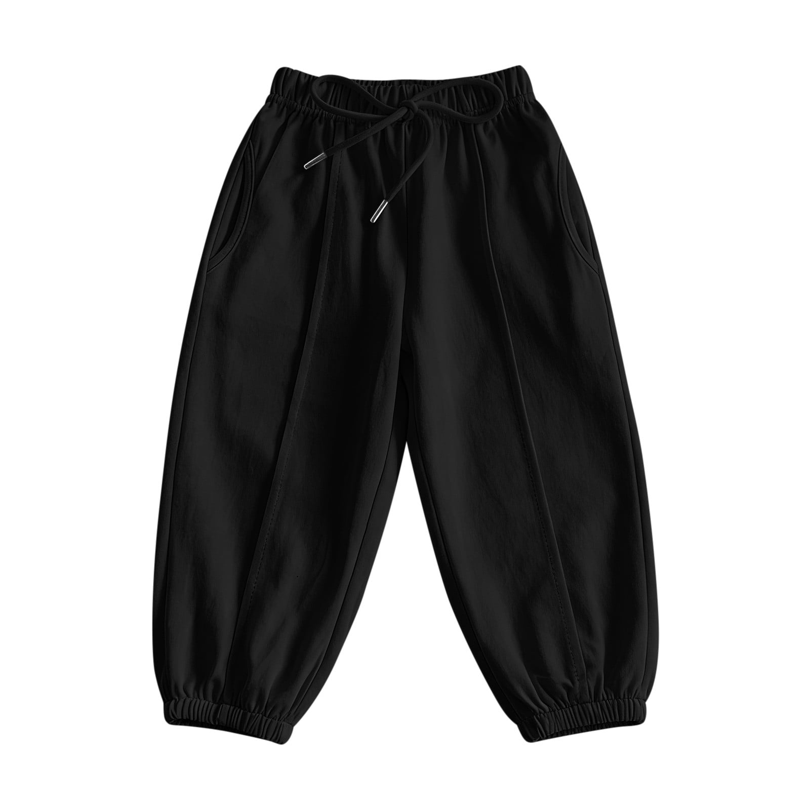 ATOYSOY Girls Elastic Waist Drawstring Jogger Pants Casual Sweatpants ...