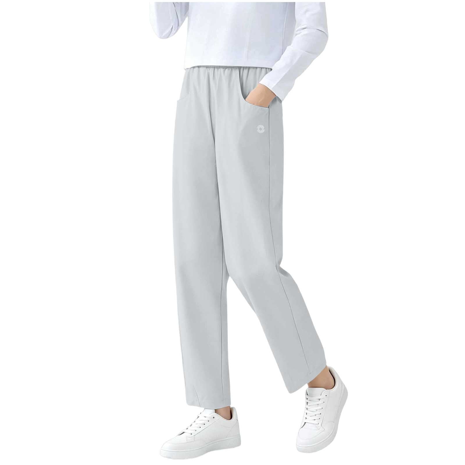 ATOYSOY Girls Fast Dry Straight Leg Pants Elastic Waist Water Repellent ...