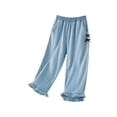 ATOYSOY Girls Light Denim Bow Detail Wide Leg Pants Elastic Waist ...