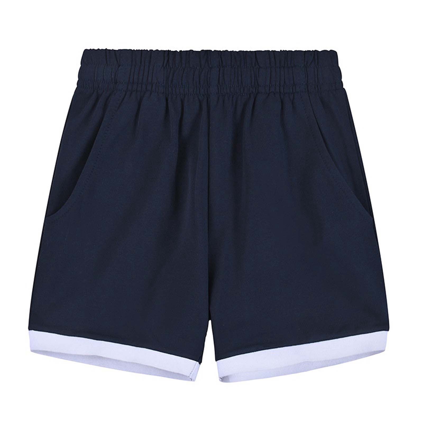ATOYSOY Kids Elastic Waist Casual Shorts Boys Color Contrast Rolled Hem ...