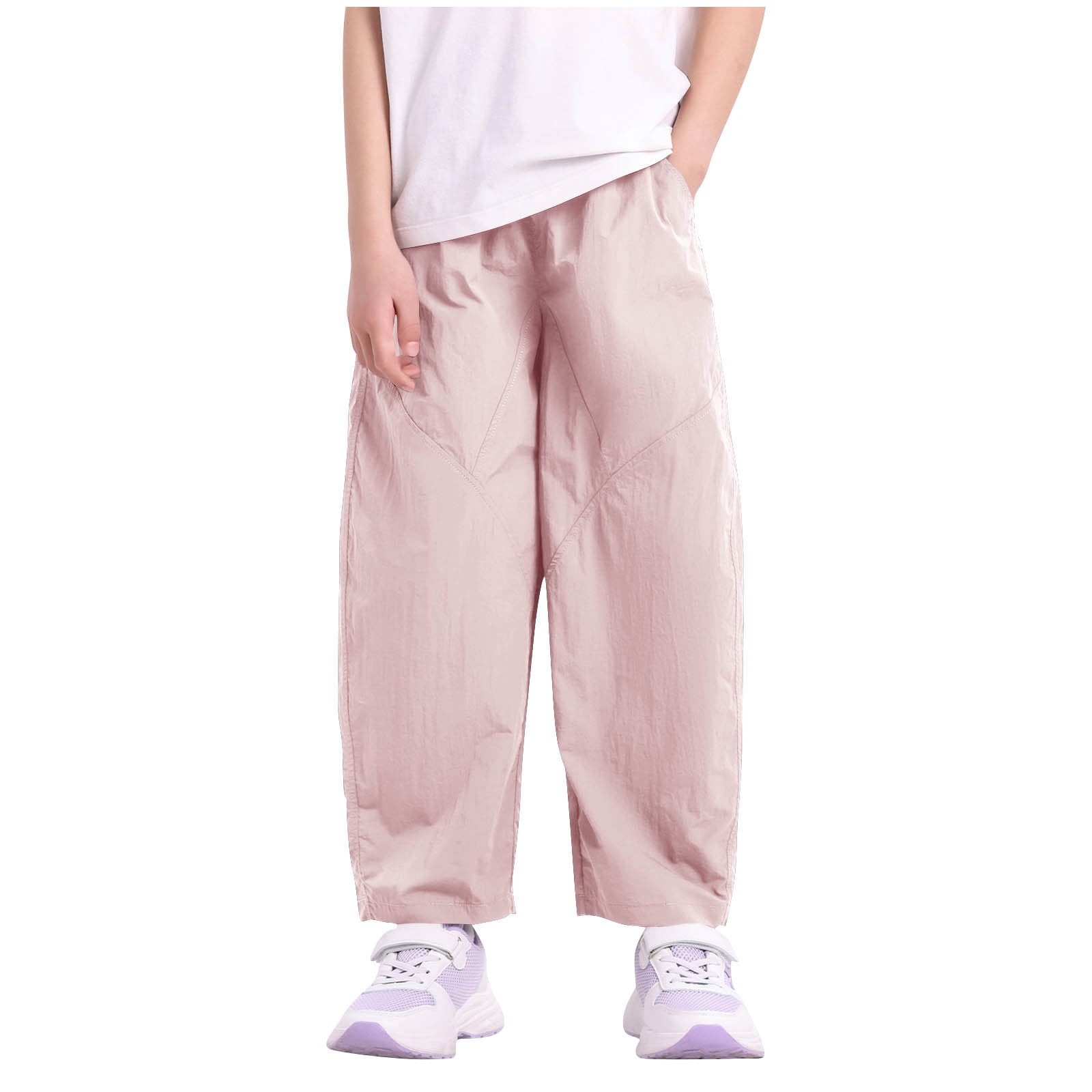 ATOYSOY Kids Elastic Waist Geometric Panel Straight Leg Pants Casual ...