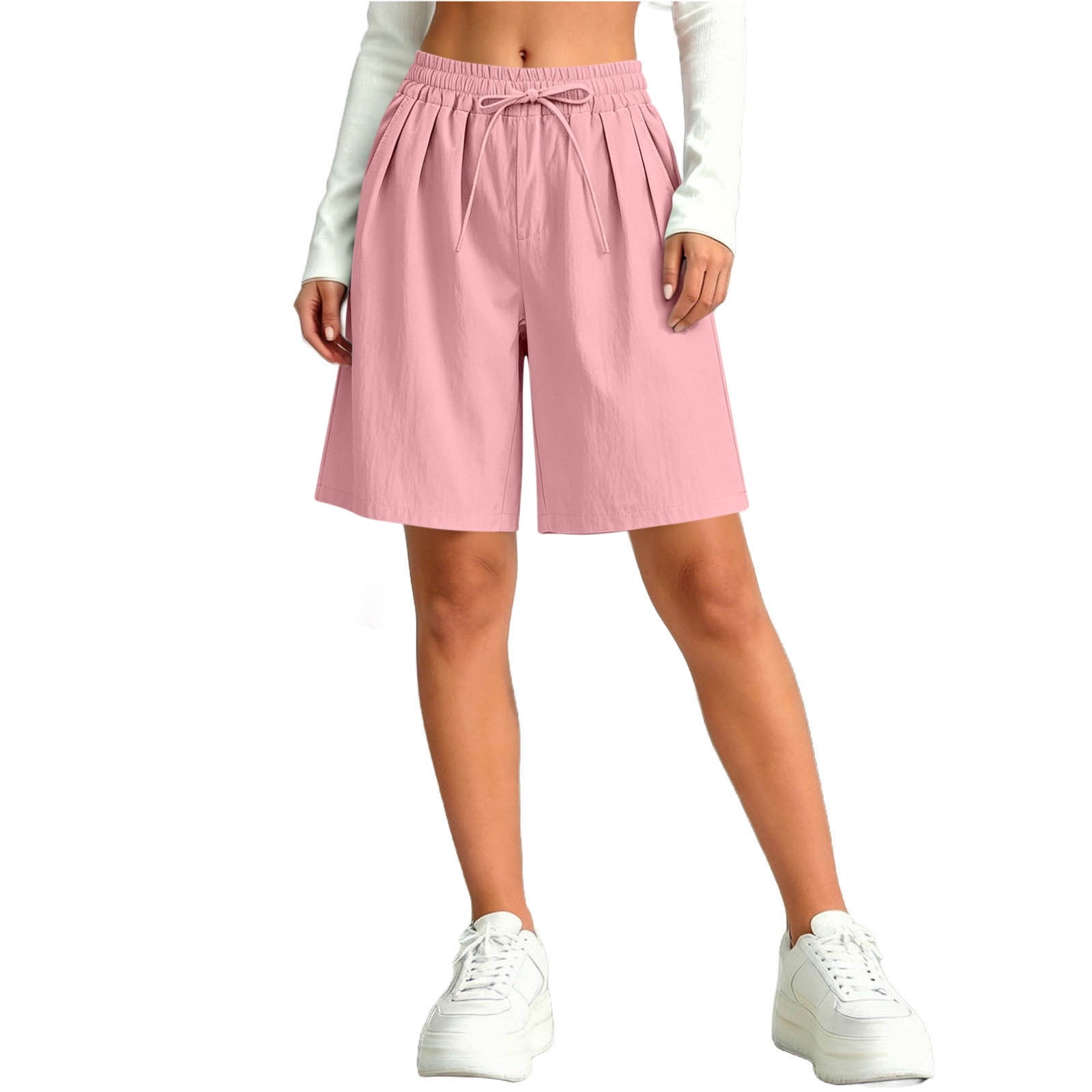 ATOYSOY Kids Elastic Waist Loose Fitted Casual Shorts Girls Drawstring ...