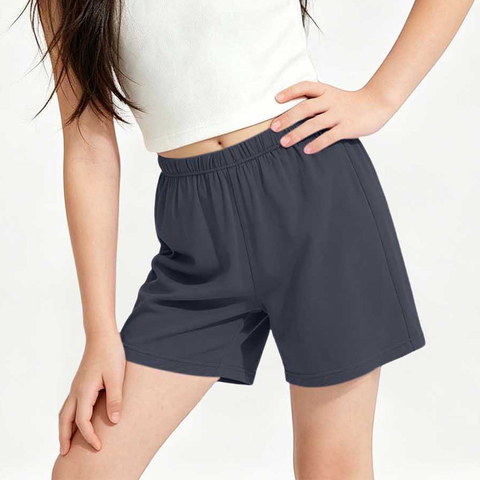 ATOYSOY Kids Elastic Waist Loose Fitted Knit Shorts Girls Soft ...
