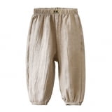 ATOYSOY Kids Elastic Waist Textured Fabric Relaxed Pants Casual ...