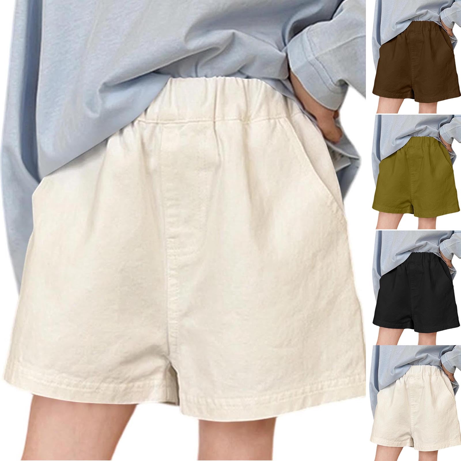 ATOYSOY Kids Fabric Mix Casual Shorts Elastic Waist Boys Girls Loose ...