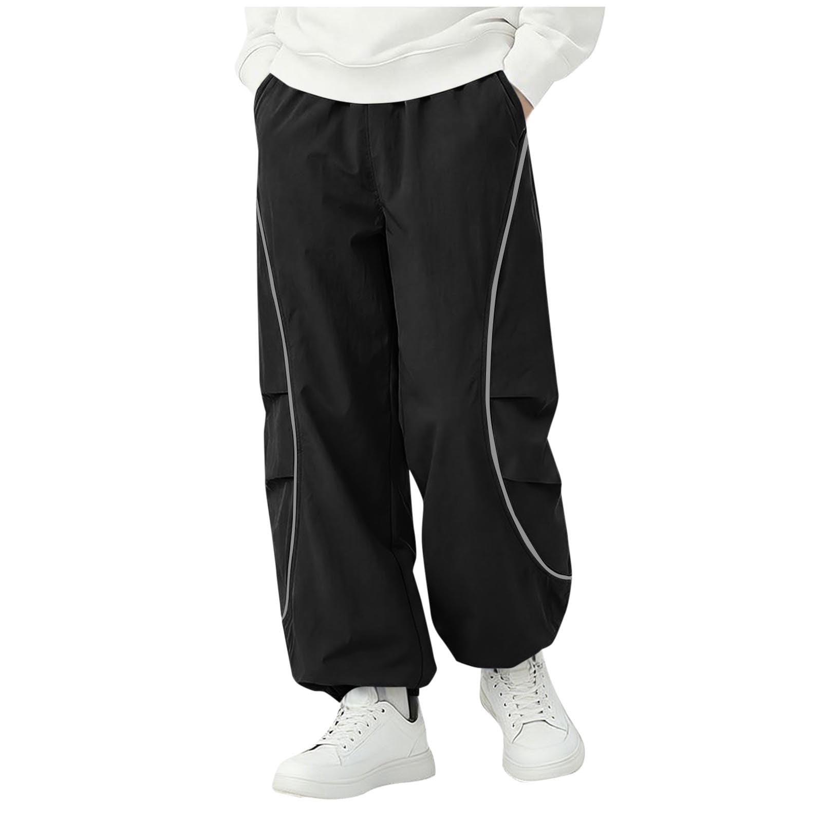 ATOYSOY Kids Girls Casual Cargo Jogger Pants Elastic Waist Reflective ...