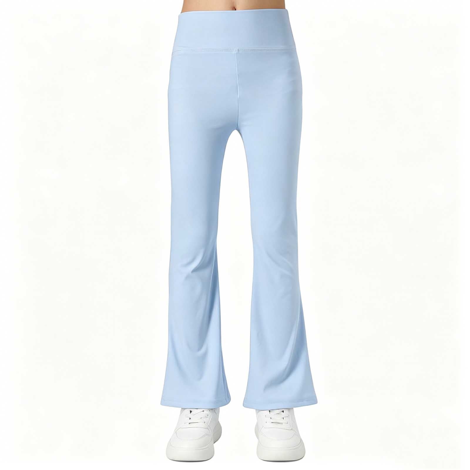 ATOYSOY Kids Girls Comfy Light High Waist Flare Trousers Stretchy Solid ...