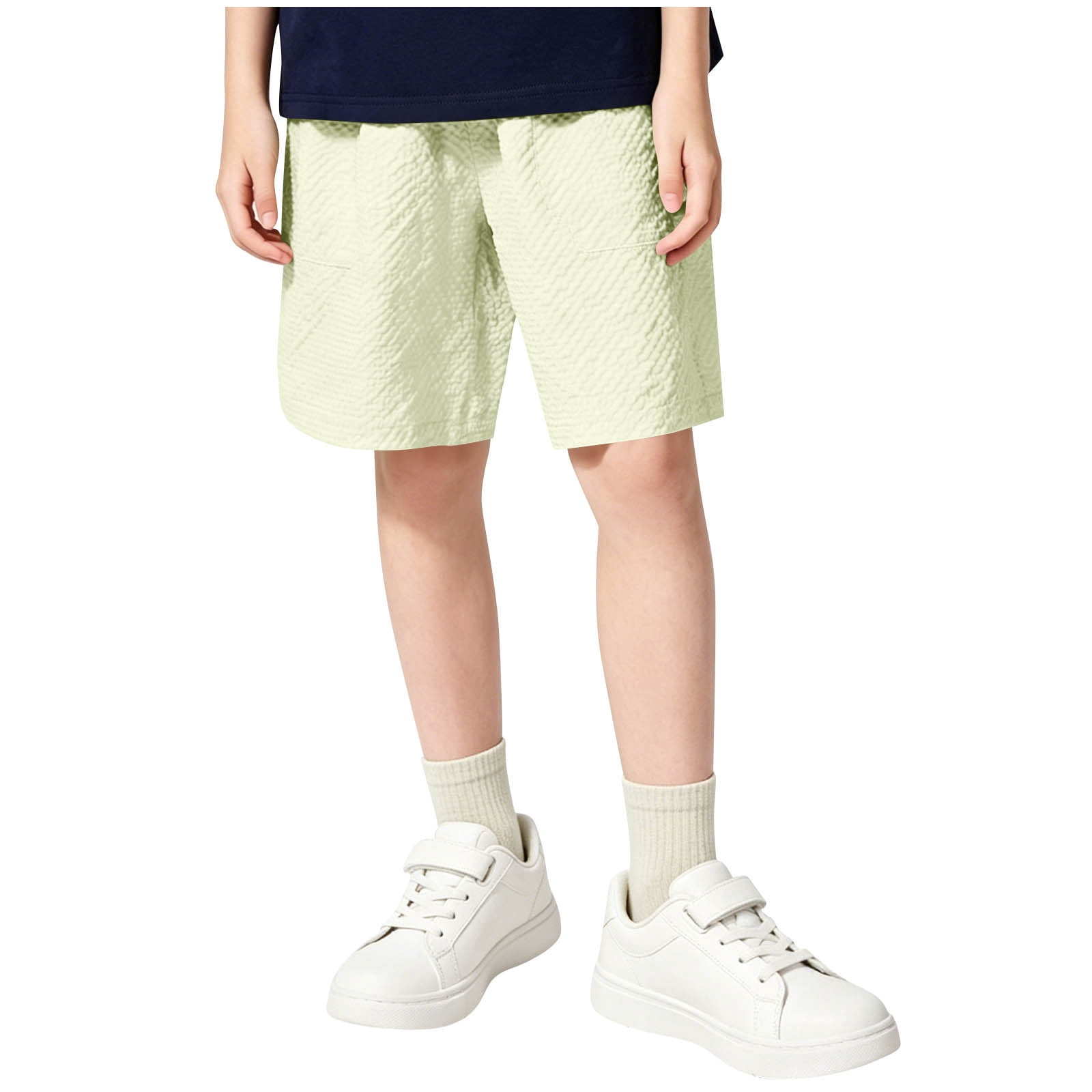 ATOYSOY Kids Loose Fitted Casual Shorts Boys Textured Elastic Waist ...