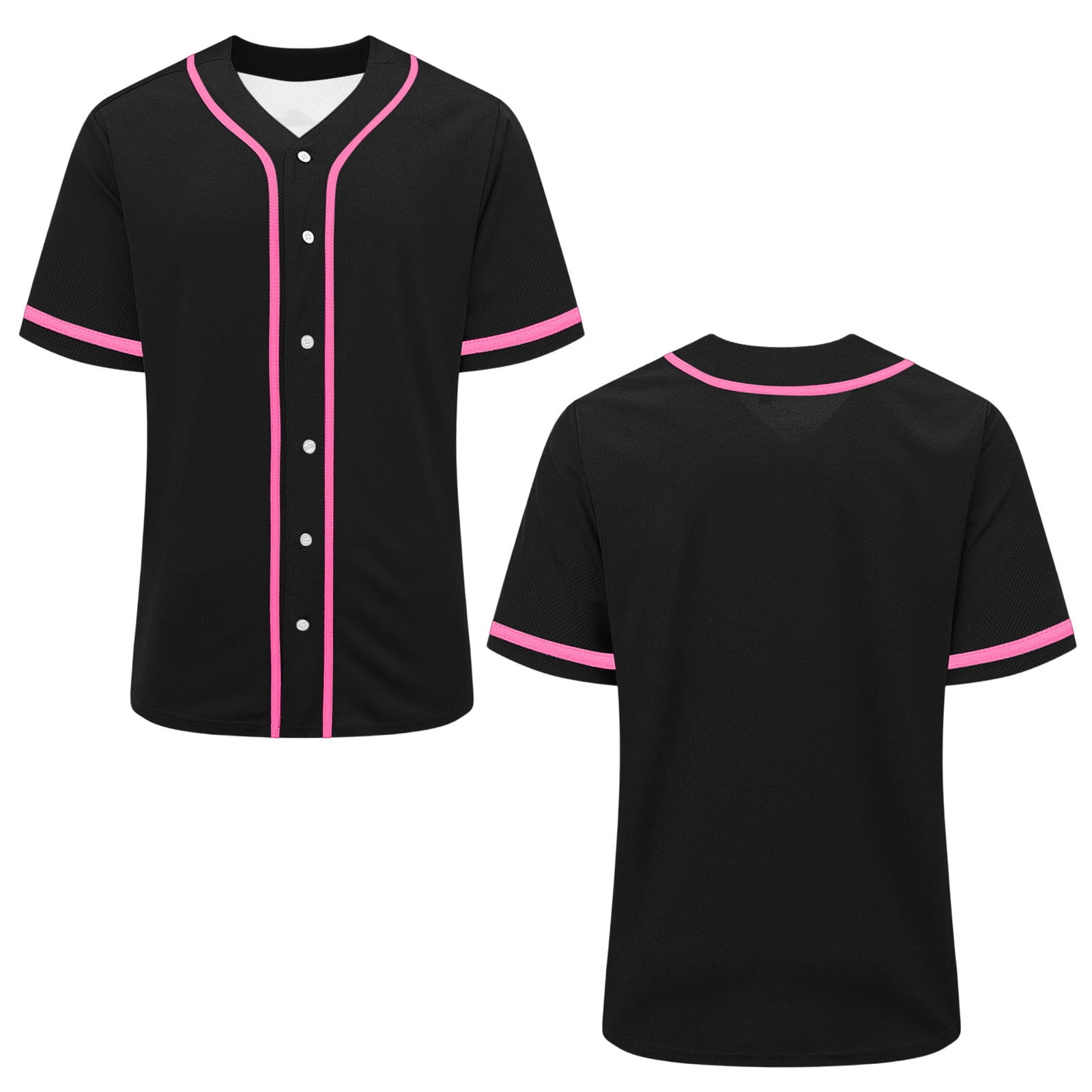 ATOYSOY Ladies Trimmed Full Placket Baseball Tops Short Sleeve Open ...