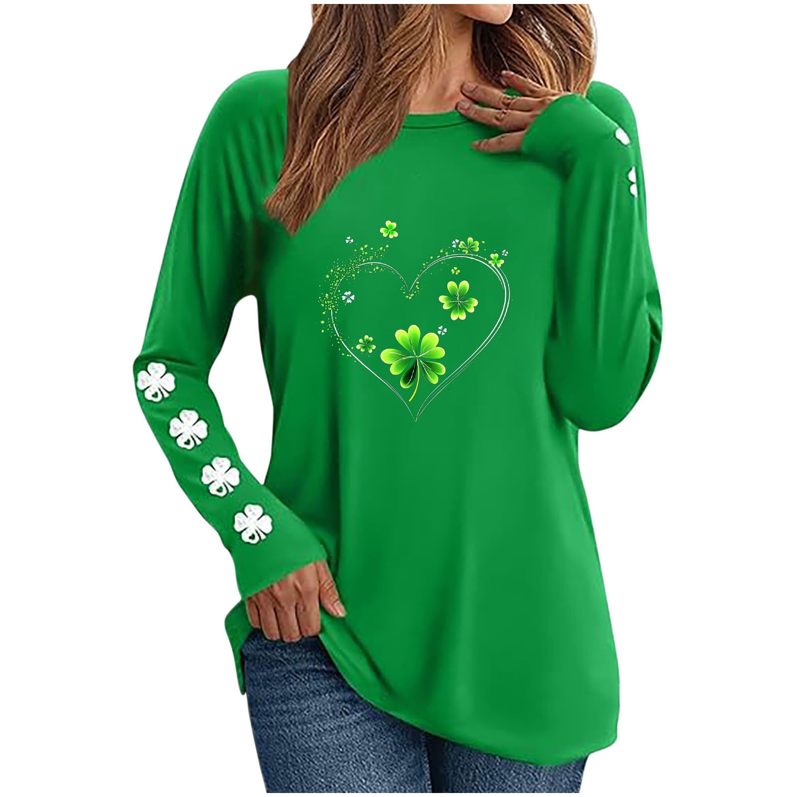 ATOYSOY Long Sleeve Shirts for Women Irish St. Patrick's Day Shirt ...
