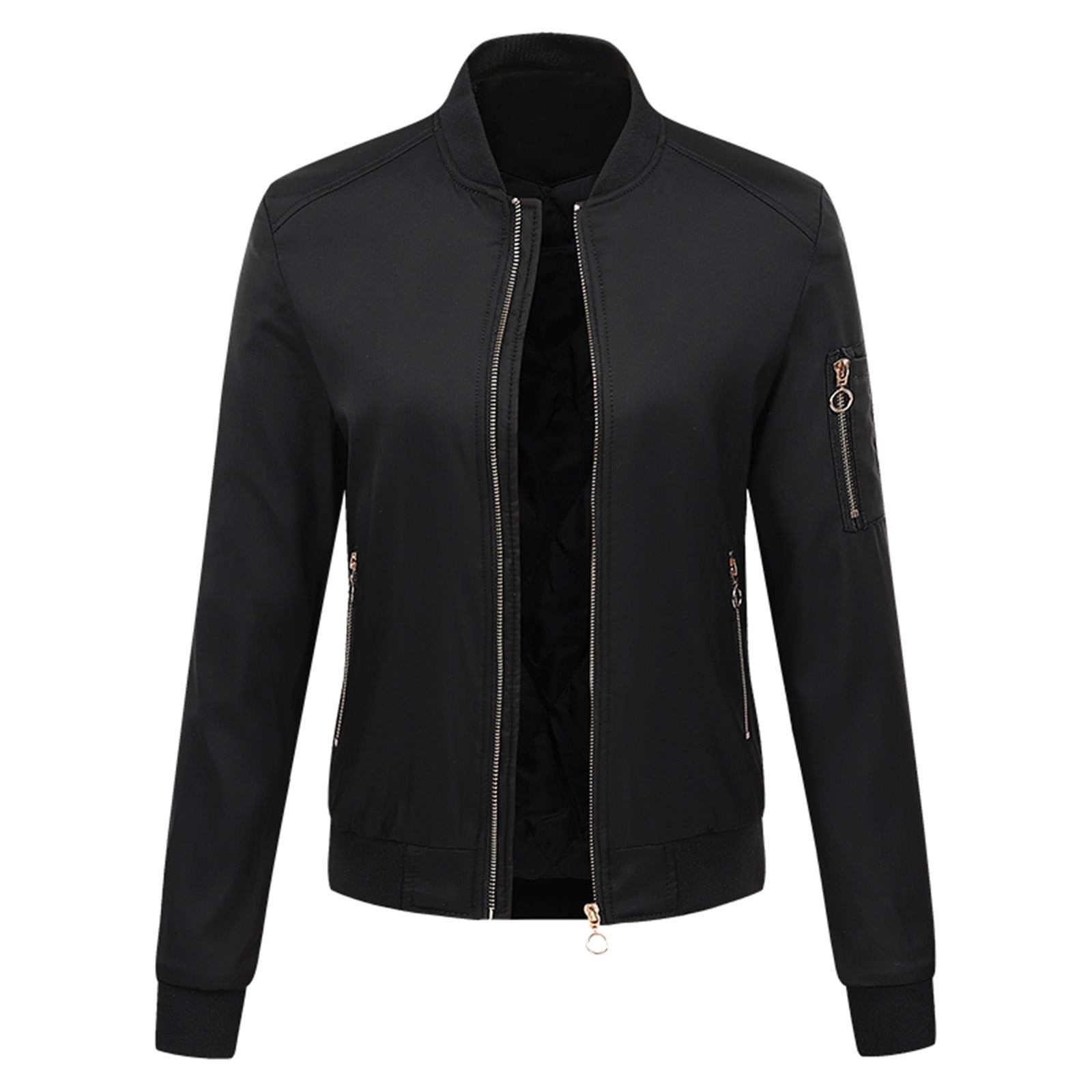 ATOYSOY Long Sleeve Zipper Tops Loose Motorcycle Biker Jackets for ...